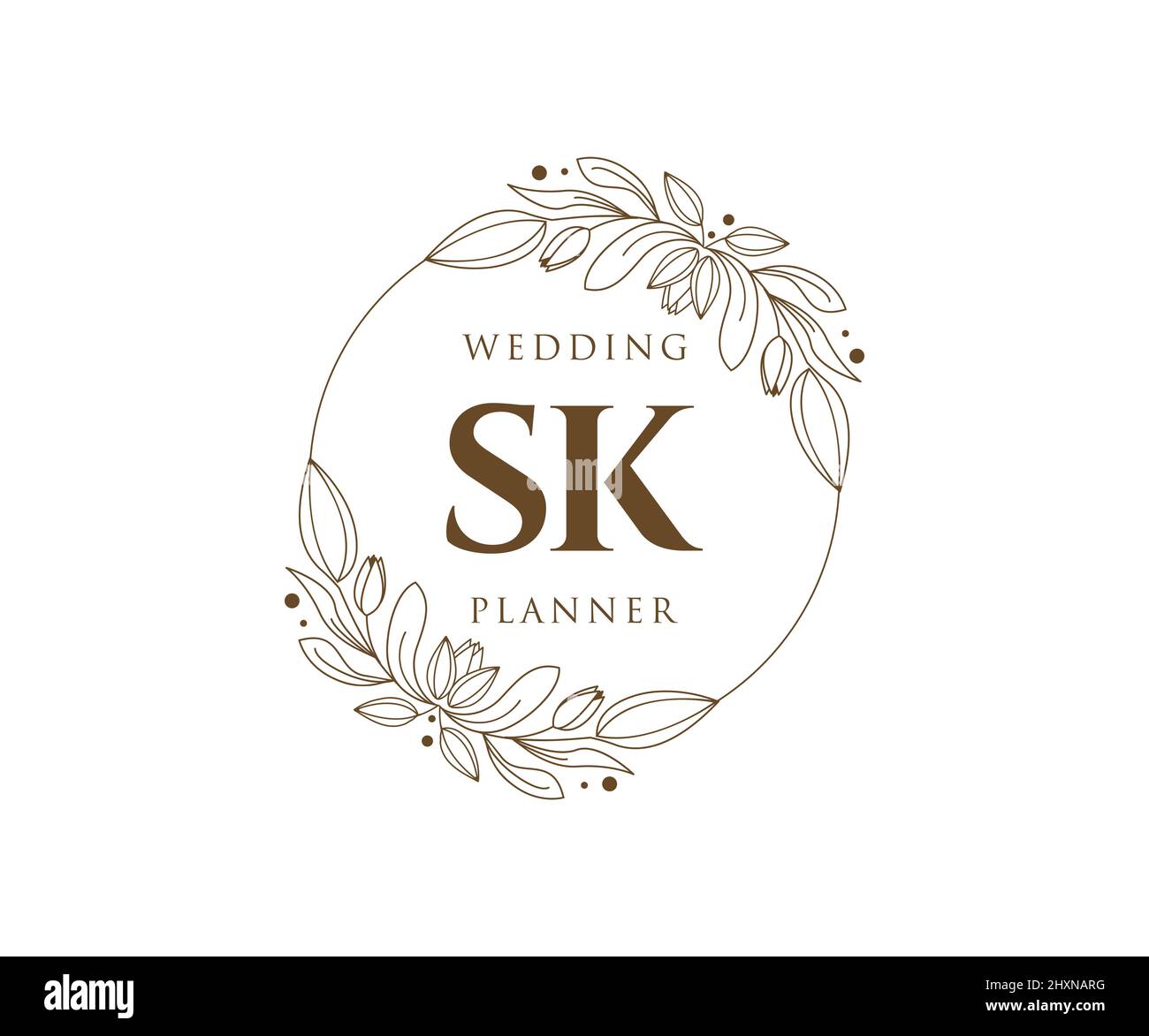 SK Initials letter Wedding monogram logos collection, hand drawn modern ...