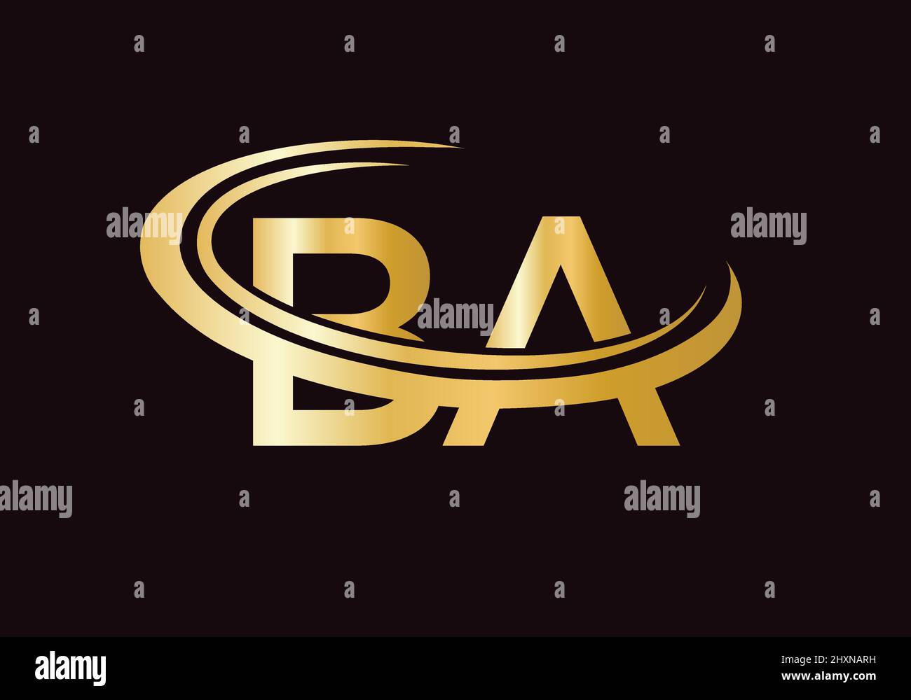 Initial Monogram Letter BA Logo Design Vector. BA Logo Design Template Stock Vector Image & Art ...