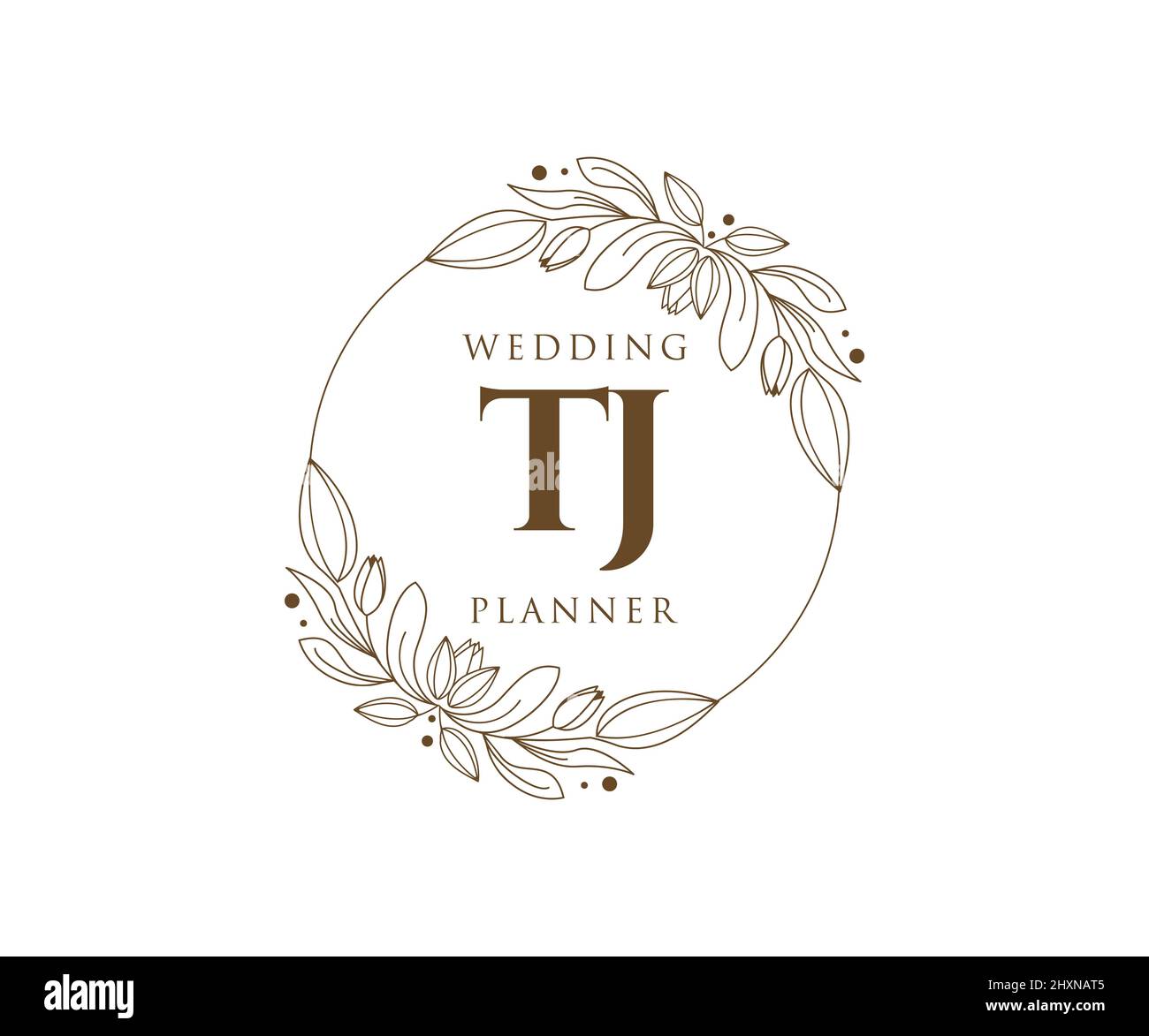 TJ Initials letter Wedding monogram logos collection, hand drawn modern ...
