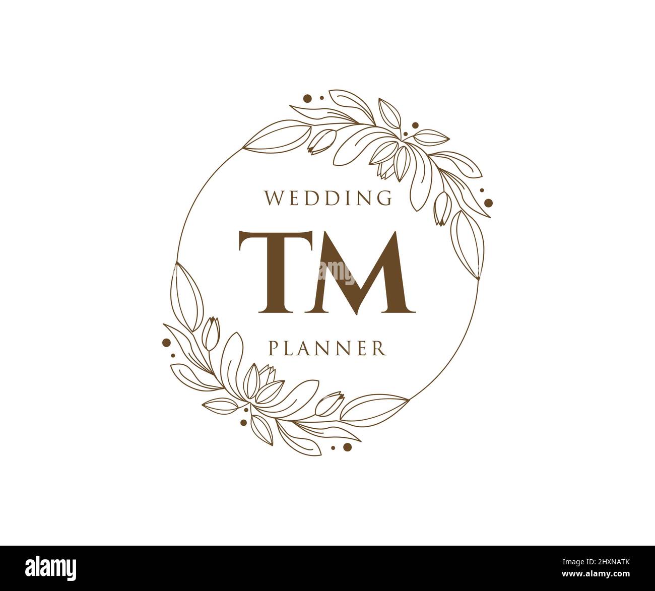TM Initials letter Wedding monogram logos collection, hand drawn modern ...