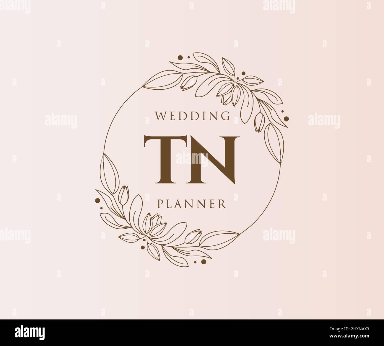 TN Initials letter Wedding monogram logos collection, hand drawn modern ...