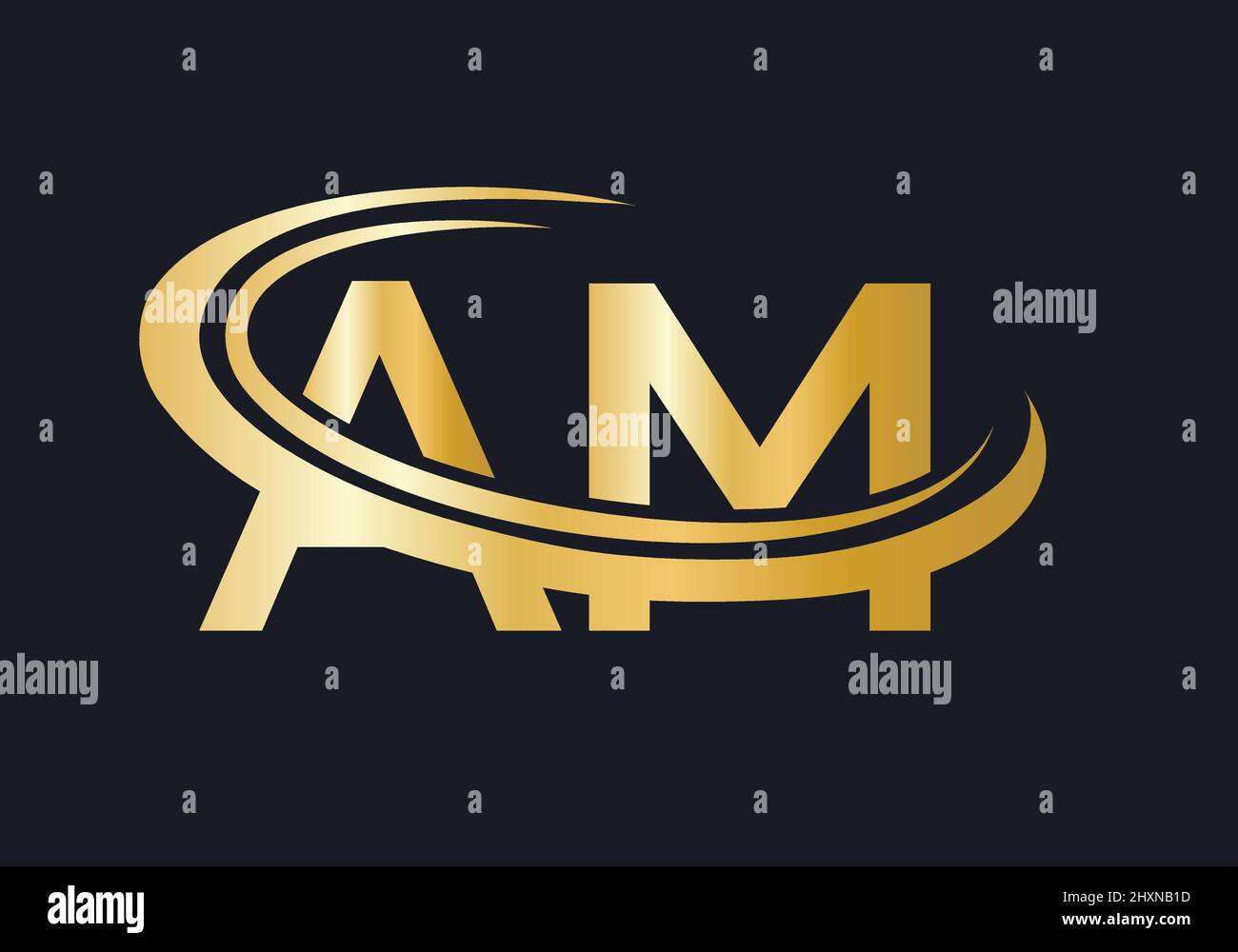 Initial Monogram Letter AM Logo Design Vector. AM Logo Design Template ...