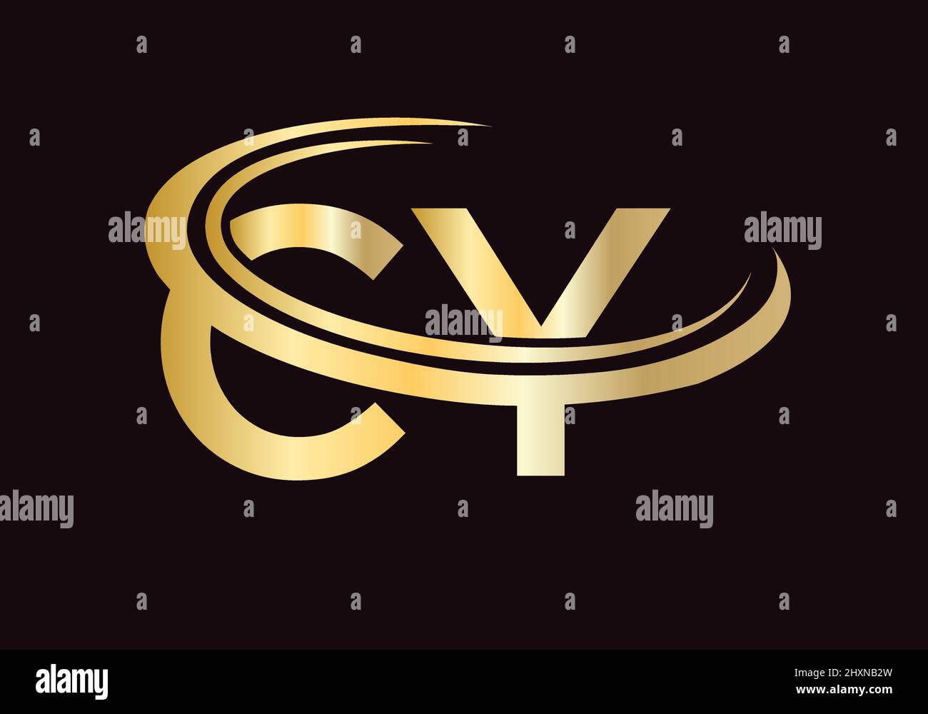 Initial Monogram Letter CY Logo Design Vector. CY Logo Design Template ...