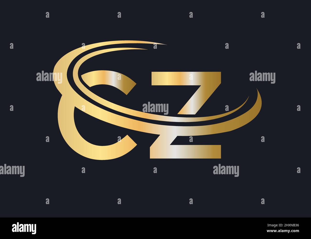 Initial Monogram Letter CZ Logo Design Vector. CZ Logo Design Template ...