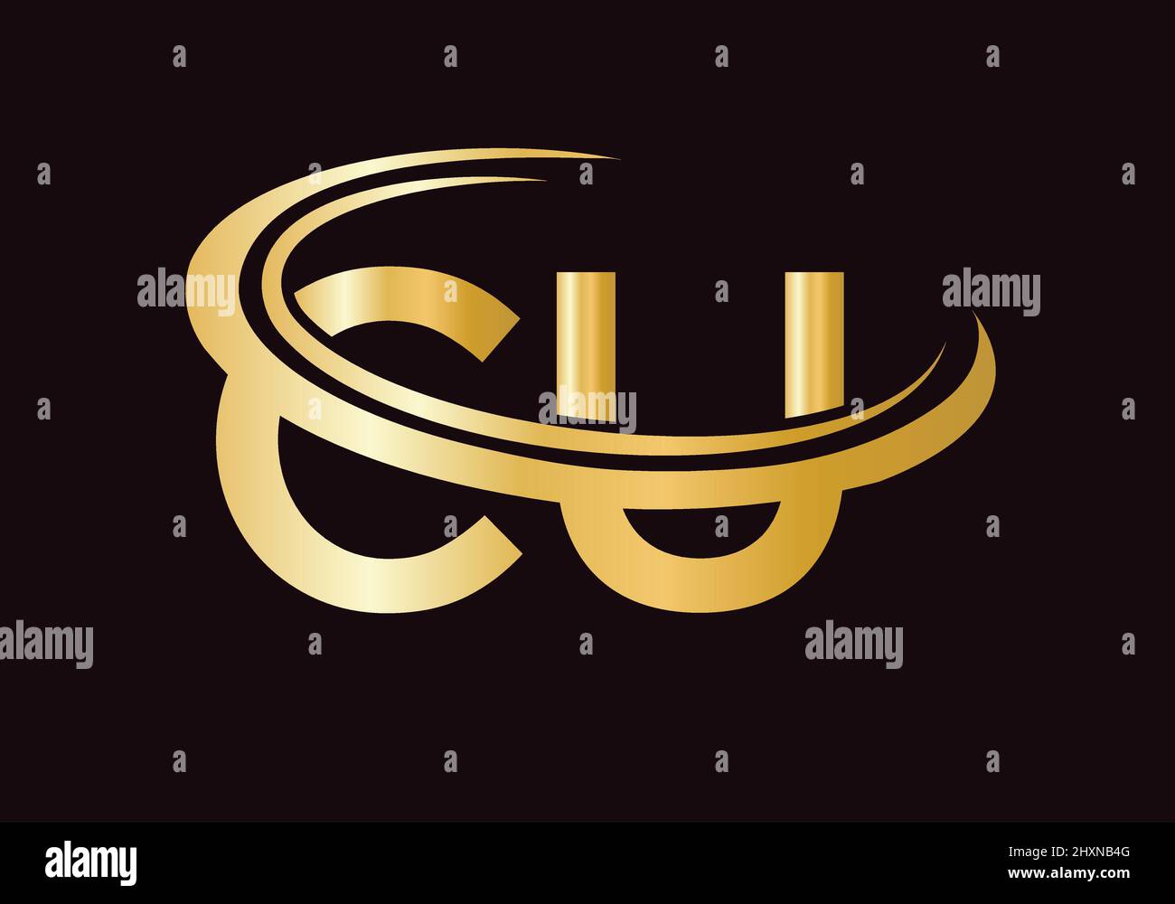Initial Monogram Letter CU Logo Design Vector. CU Logo Design Template ...