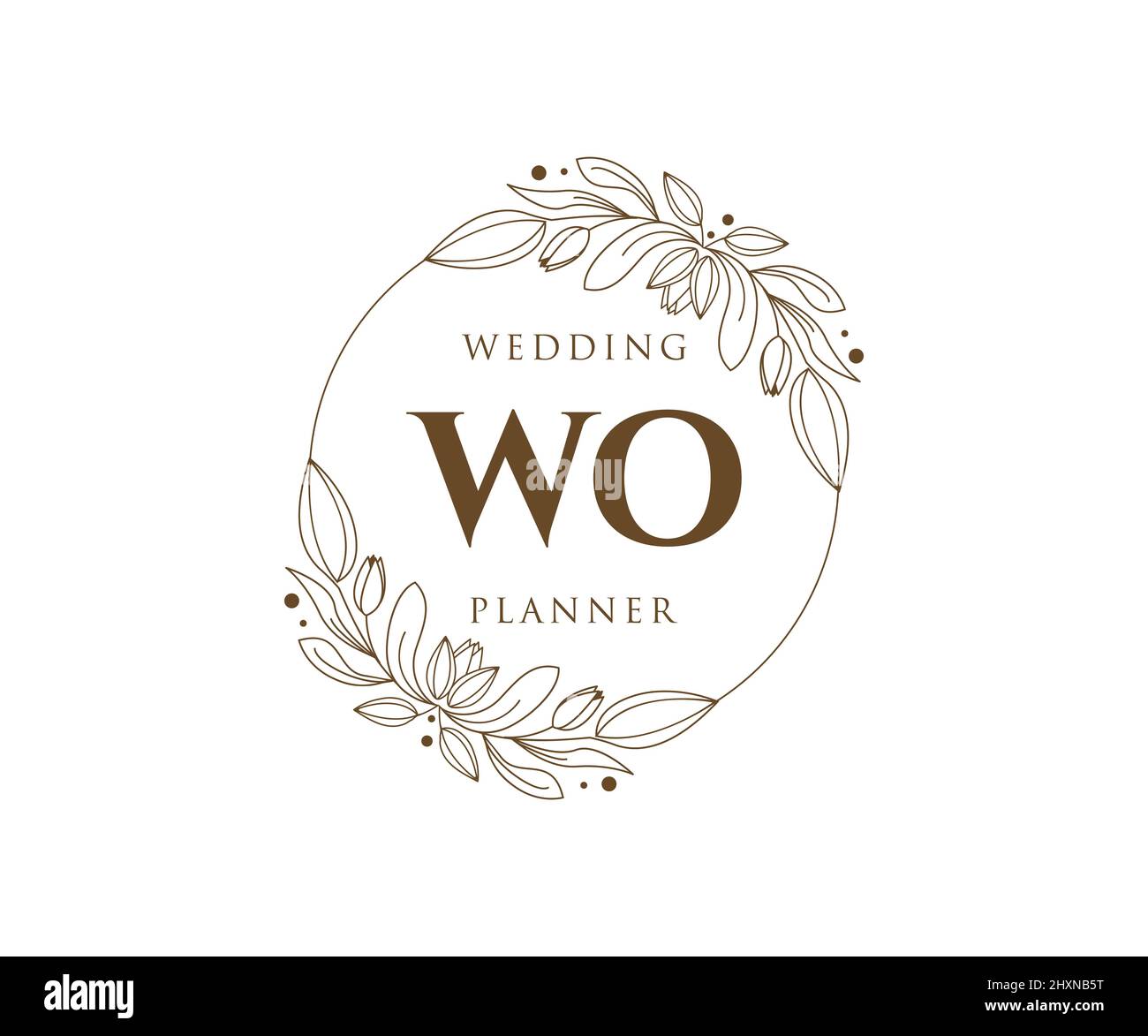 WO Initials letter Wedding monogram logos collection, hand drawn modern ...