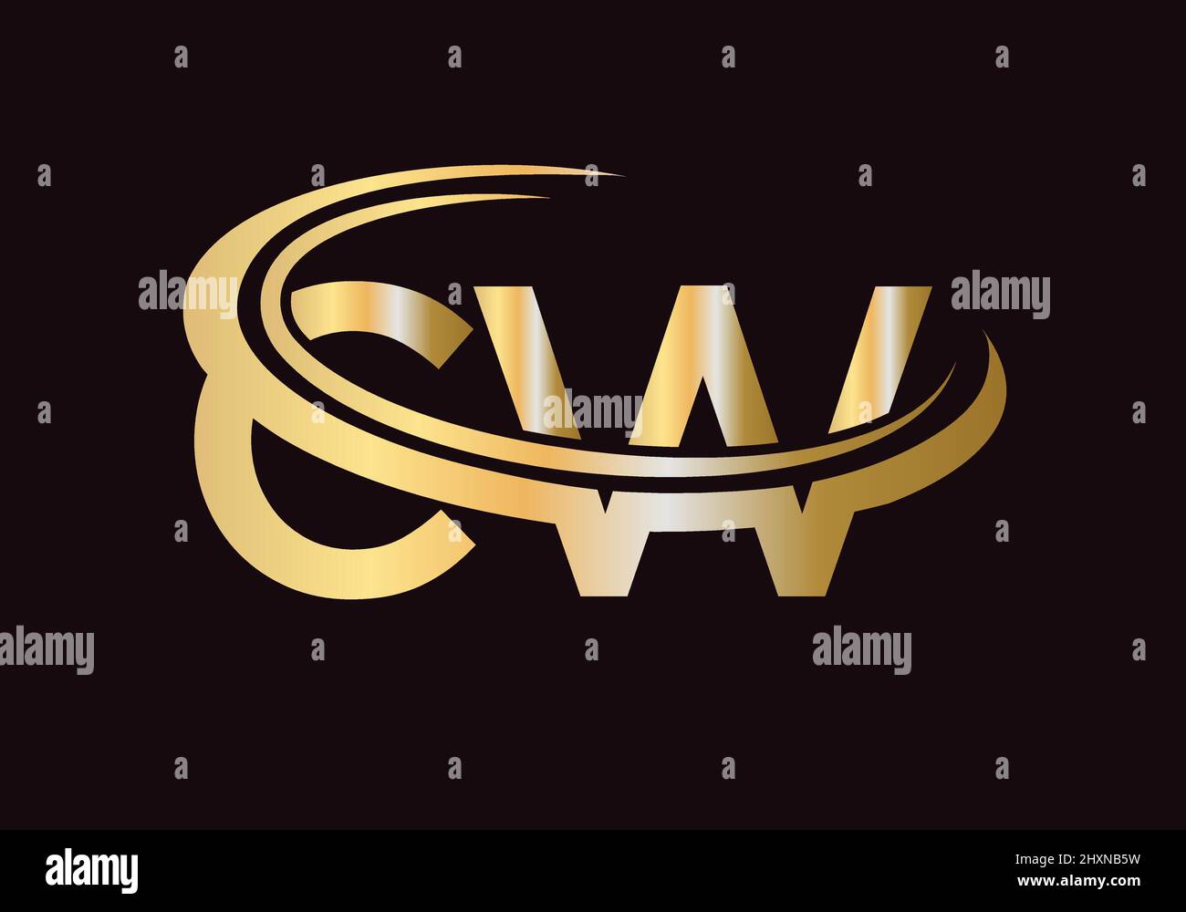Initial Monogram Letter CW Logo Design Vector. CW Logo Design Template ...