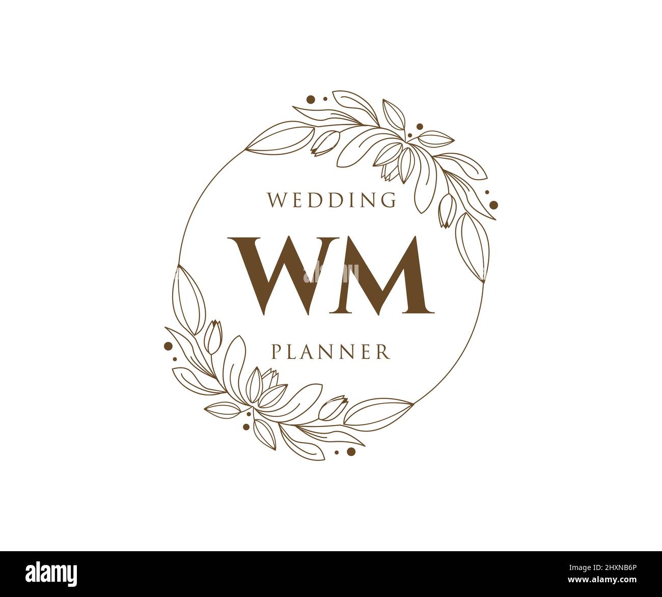WM Initials letter Wedding monogram logos collection, hand drawn modern ...