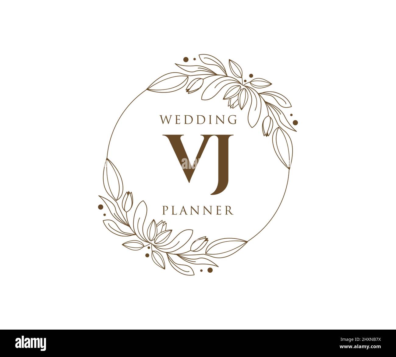VJ Initials letter Wedding monogram logos collection, hand drawn modern ...