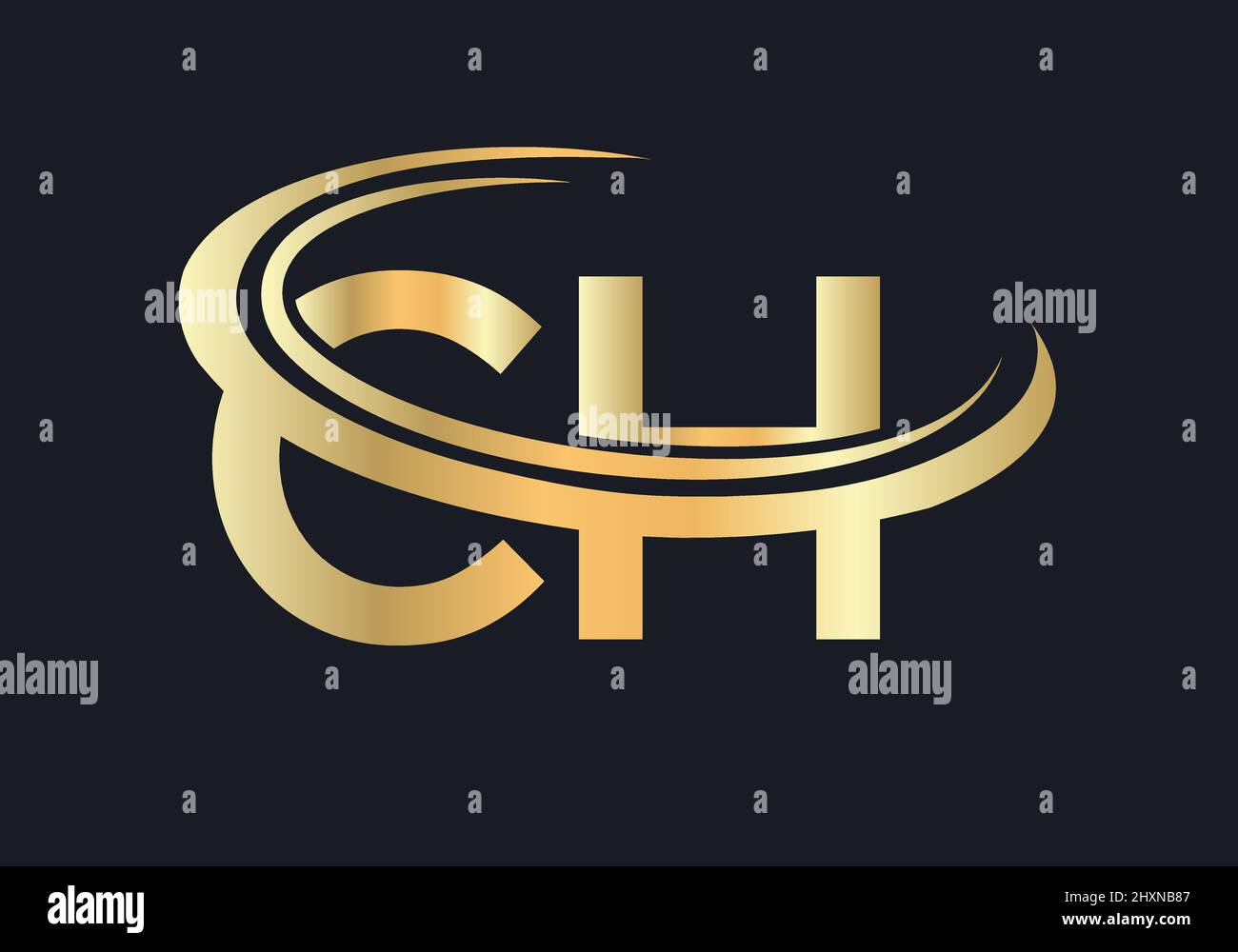Initial Monogram Letter CH Logo Design Vector. CH Logo Design Template ...
