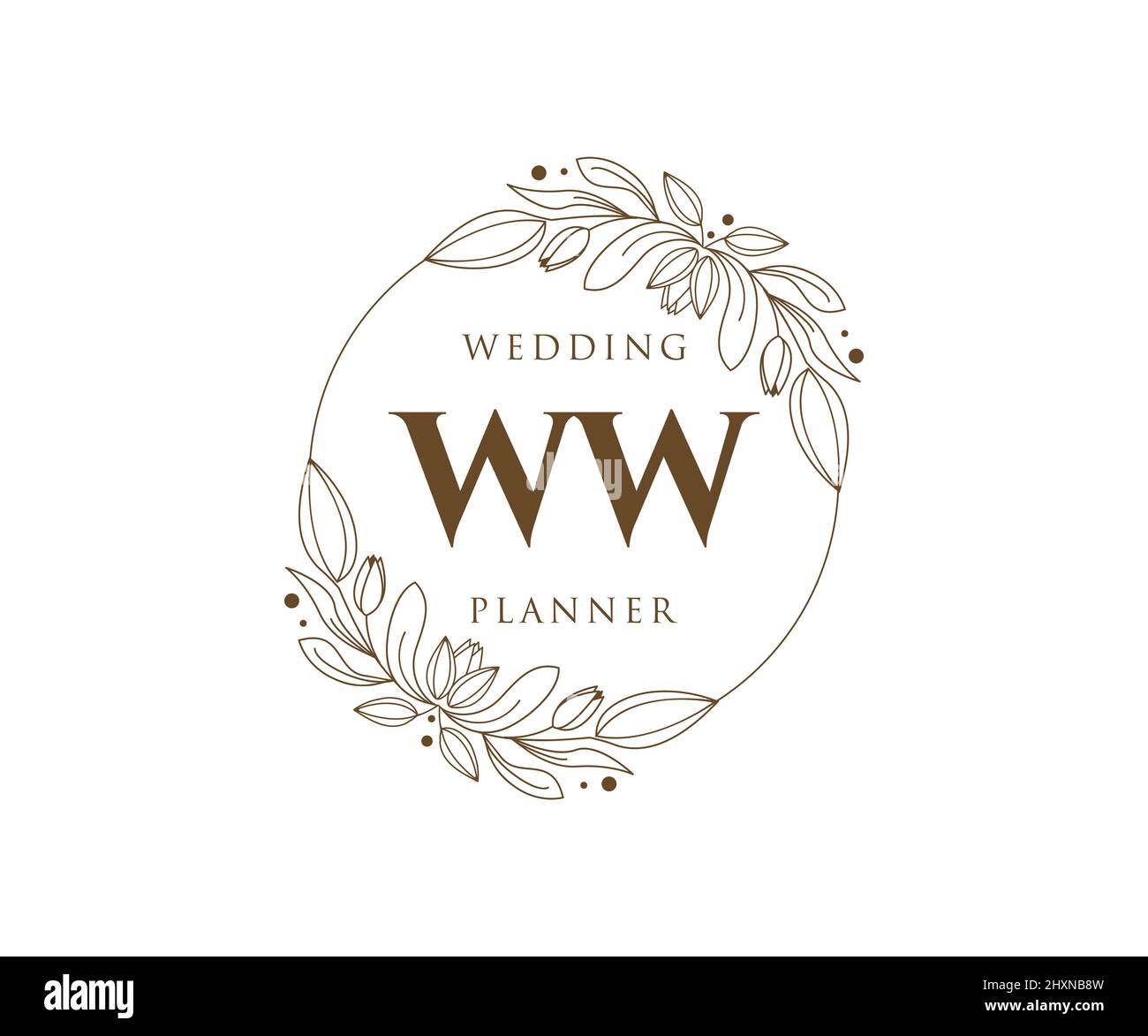 WW Initials letter Wedding monogram logos collection, hand drawn modern ...