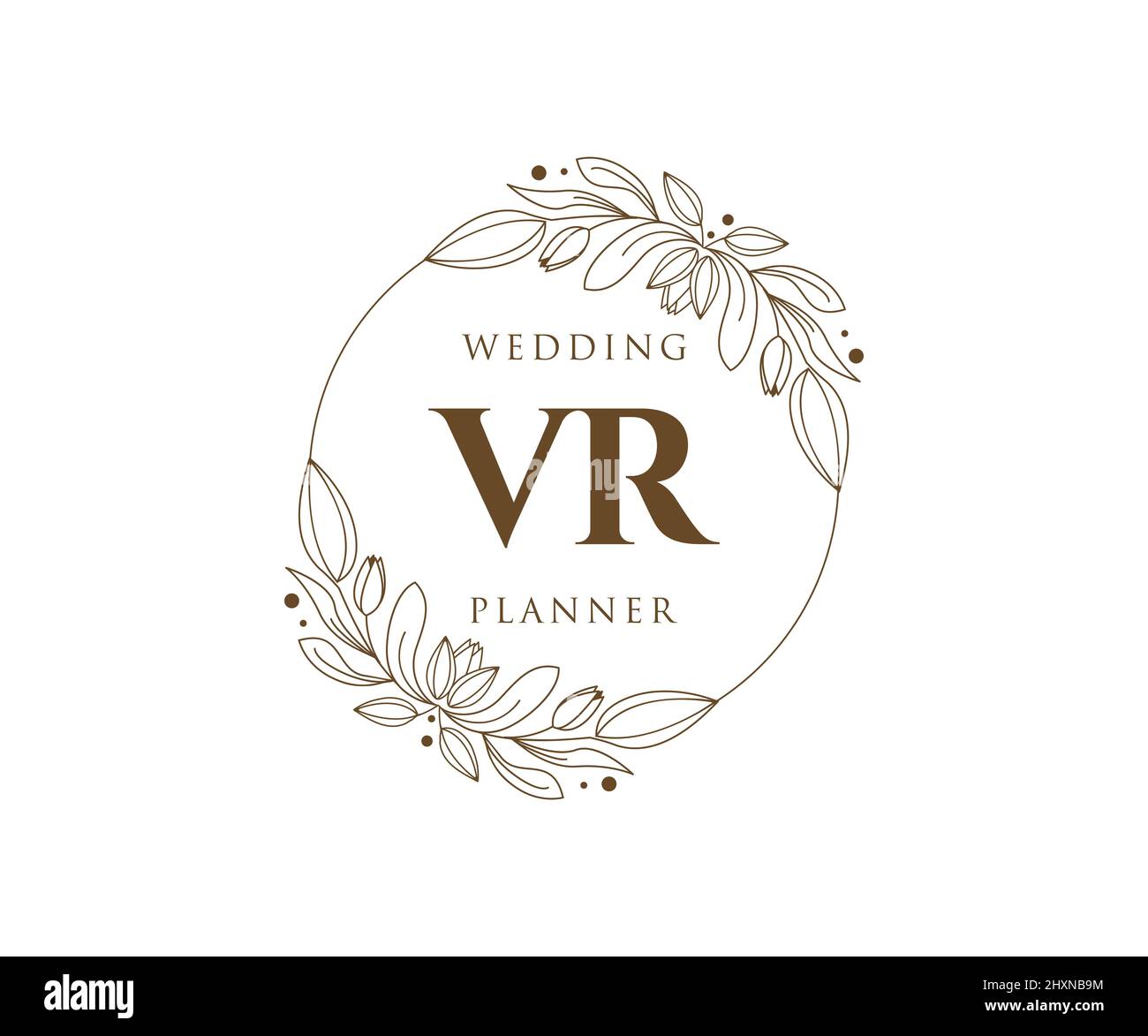 VR Initials letter Wedding monogram logos collection, hand drawn modern ...