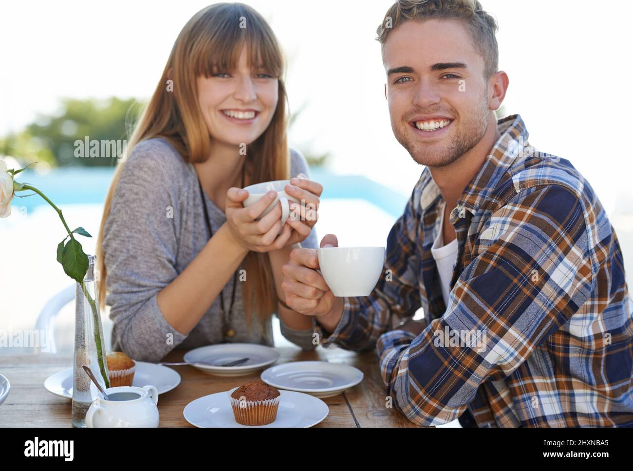 The perfect way to start the day is with you. A young couple enjoying ...