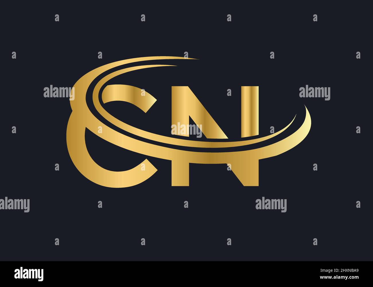 Initial Monogram Letter CN Logo Design Vector. CN Logo Design Template ...