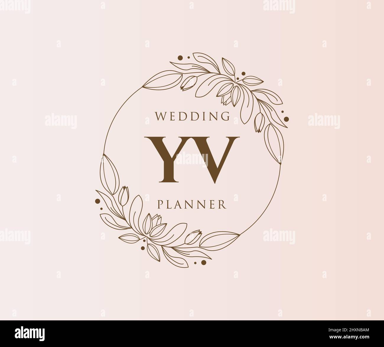 YV Initials letter Wedding monogram logos collection, hand drawn modern ...
