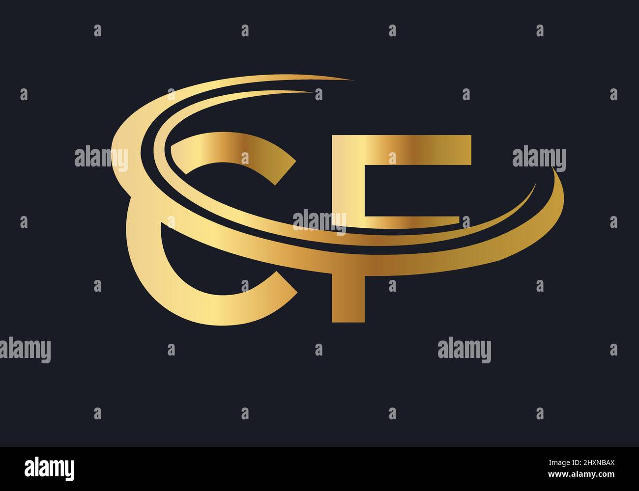Initial Monogram Letter CF Logo Design Vector. CF Logo Design Template ...