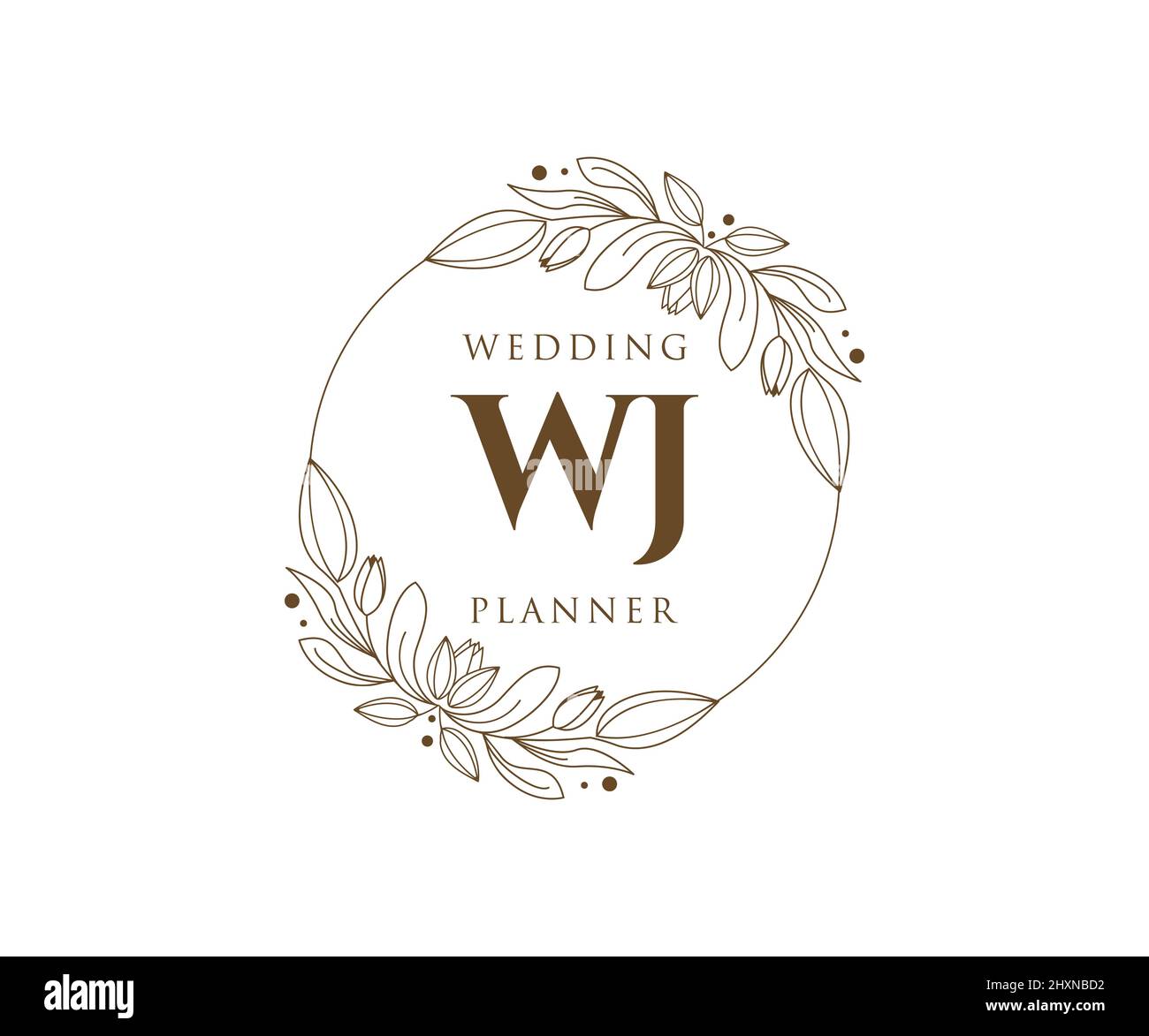 WJ Initials letter Wedding monogram logos collection, hand drawn modern ...