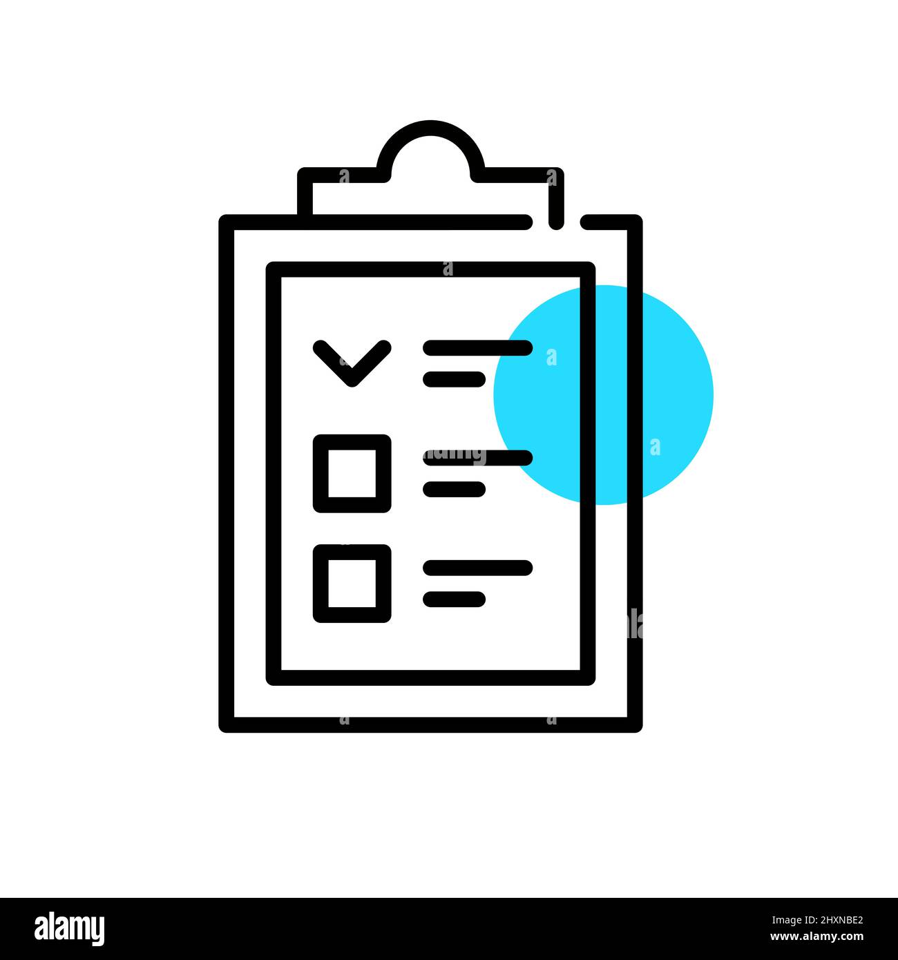 Checklist on a clipboard. Pixel perfect, editable stroke fun color icon ...