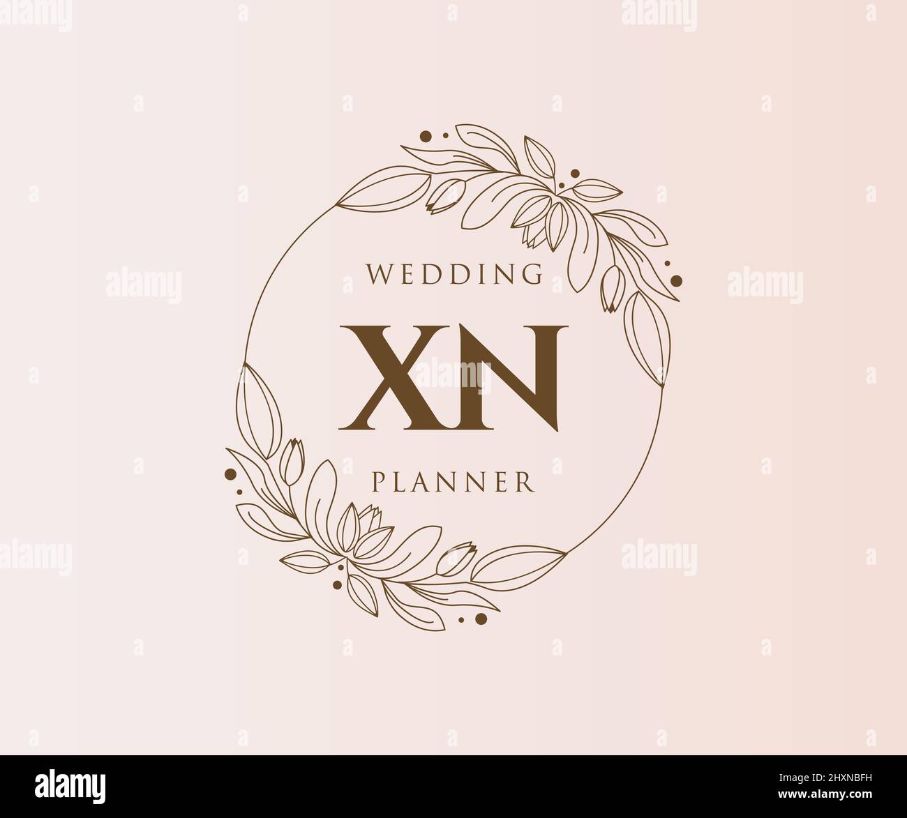 XN Initials letter Wedding monogram logos collection, hand drawn modern ...