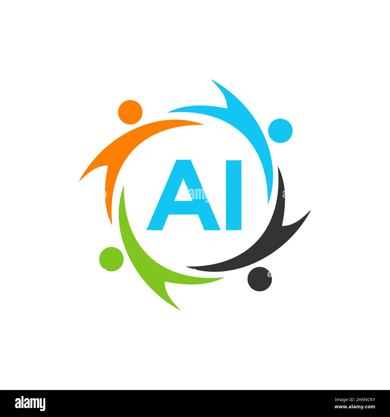 Charity Logo Template On Letter AI, Initial Unity Foundation Human Logo ...