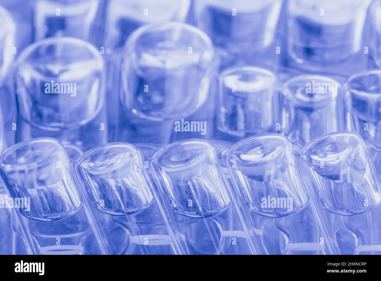 Glass medical ampoule vial for injection. Medicine is liquid sodium ...