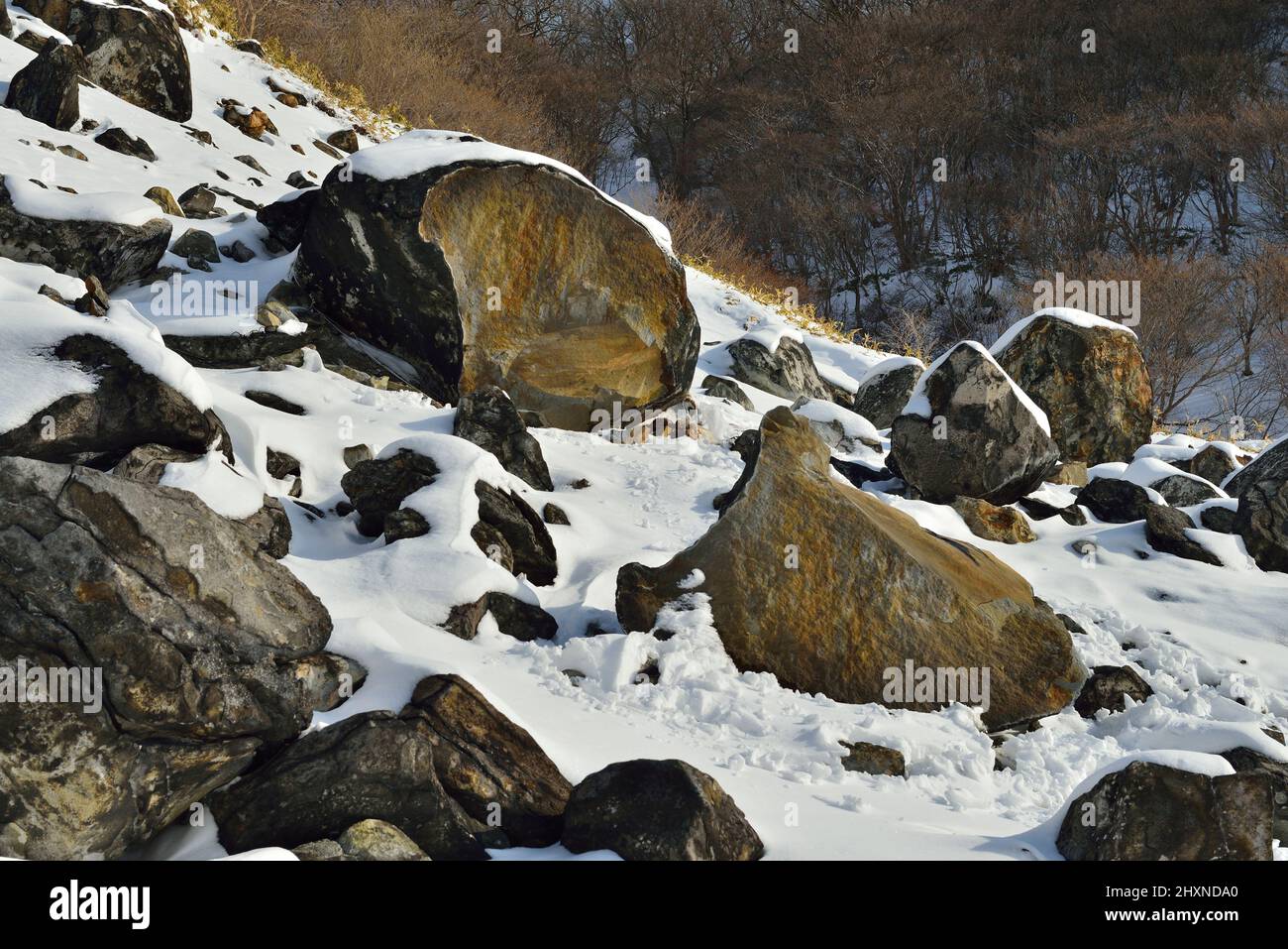 March 8 2022, Nasu, Japan: View of the Sessho-seki or "Killing stone ...