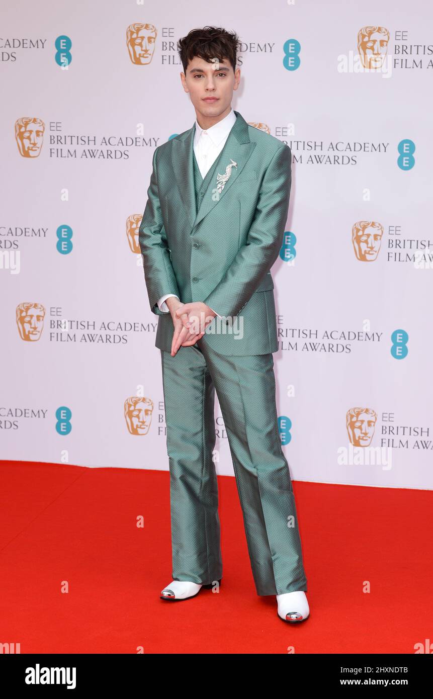 London, UK. March 12th, 2022. Max Harwood arriving at the EE British ...