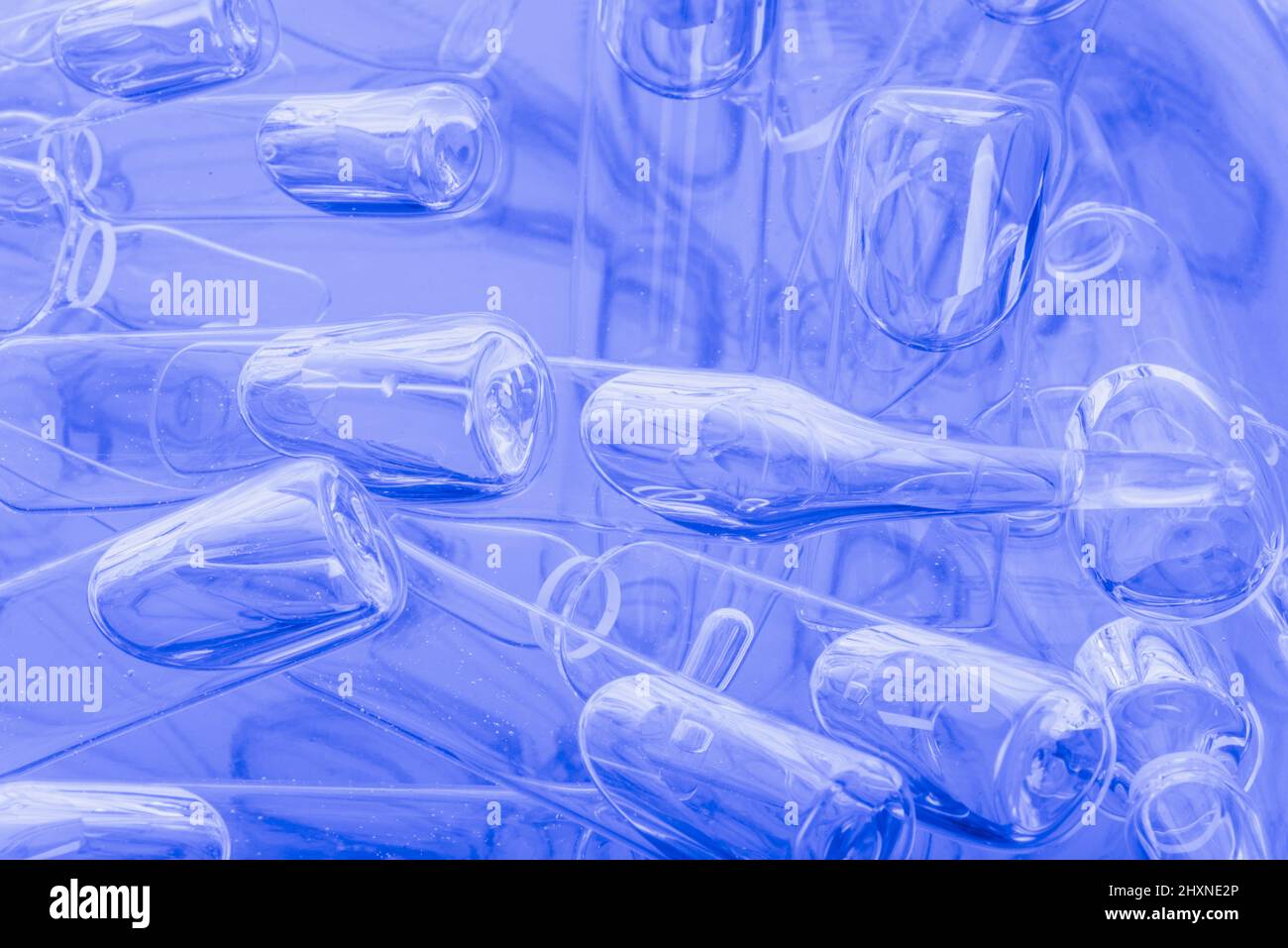 Glass medical ampoule vial for injection. Medicine is liquid sodium ...