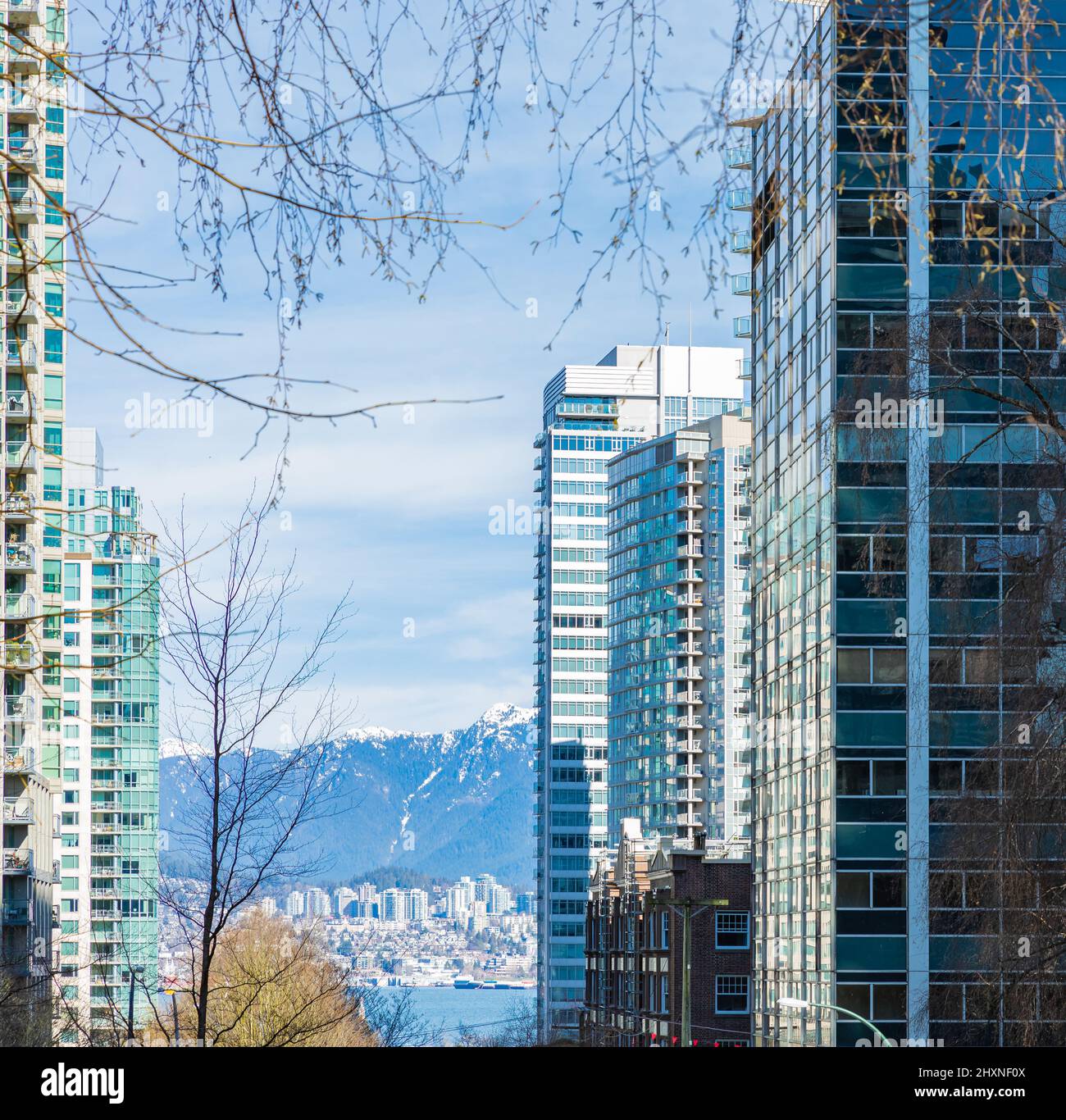 Facade detail of a modern high-rise apartment building. Abstract ...