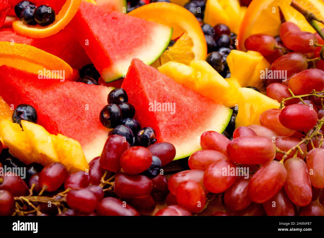 Fresh fruits concept, Healthy mix assorted fruits consist of tropical ...