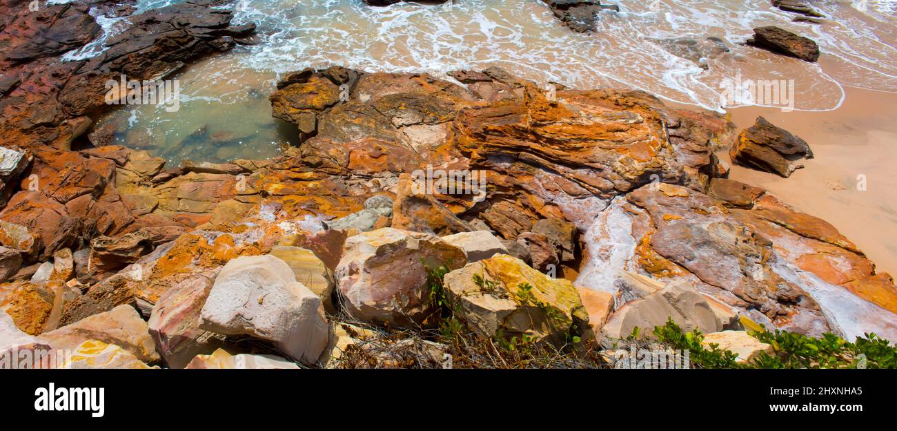 Beach rock can be broken into slabs and reworked during storms,forming ...
