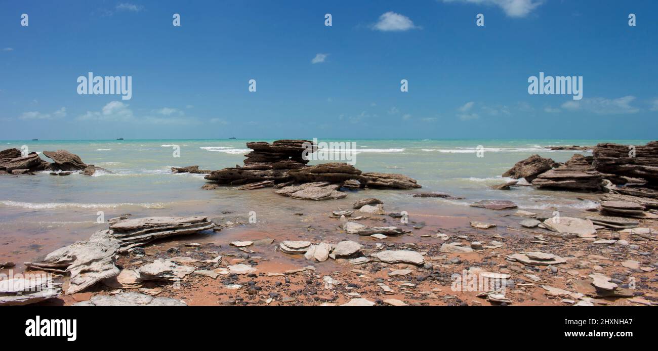 Beach rock can be broken into slabs and reworked during storms,forming ...