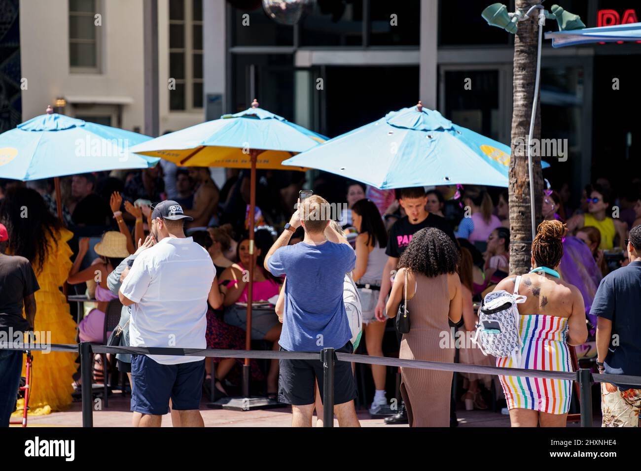 Miami Beach, FL, USA - March 12, 2022: Scene on Ocean Drive showing ...