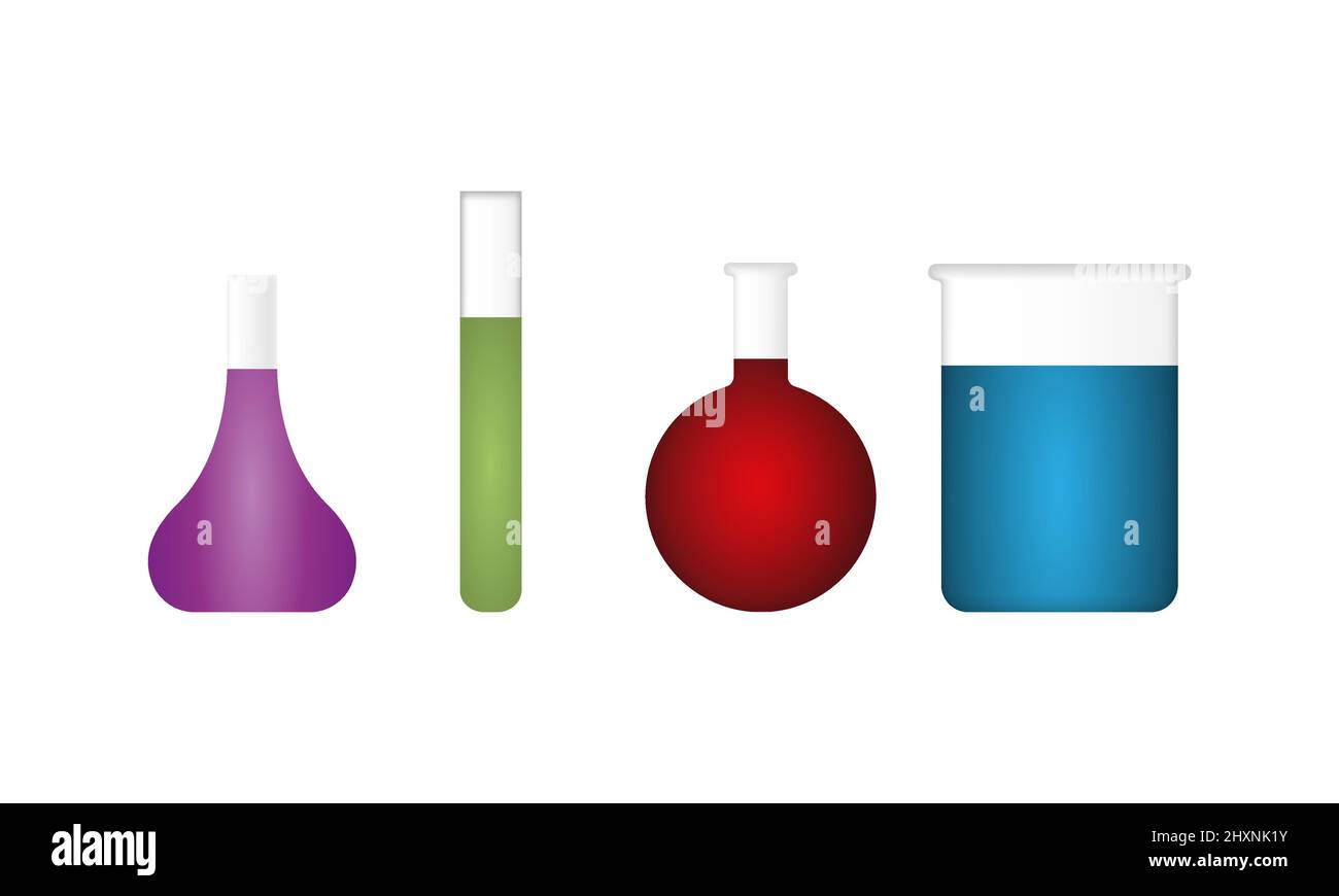 Flask, laboratory set. Vector illustration Stock Vector Image & Art - Alamy