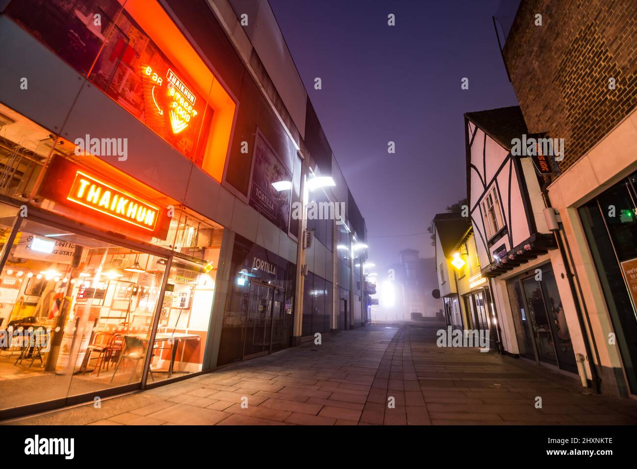 Friary Street at night Guildford Surrey England Europe Stock Photo - Alamy