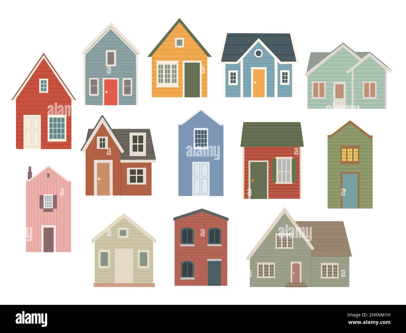 Set of different houses, flat design, vector Stock Vector Image & Art ...