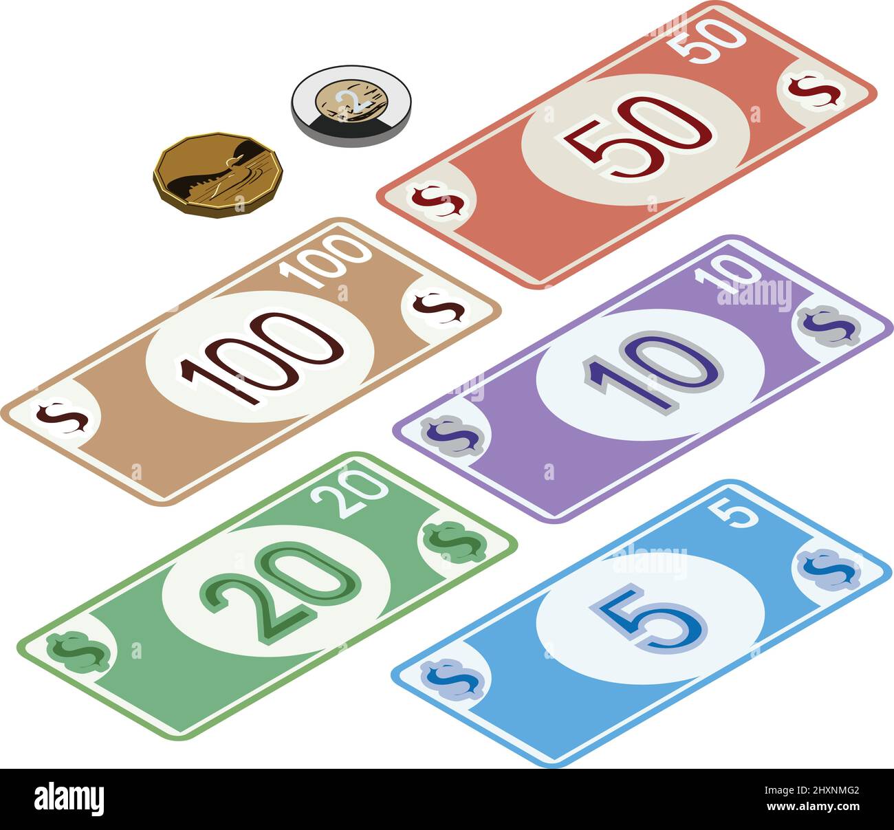 2 dollar bill Stock Vector Images - Alamy