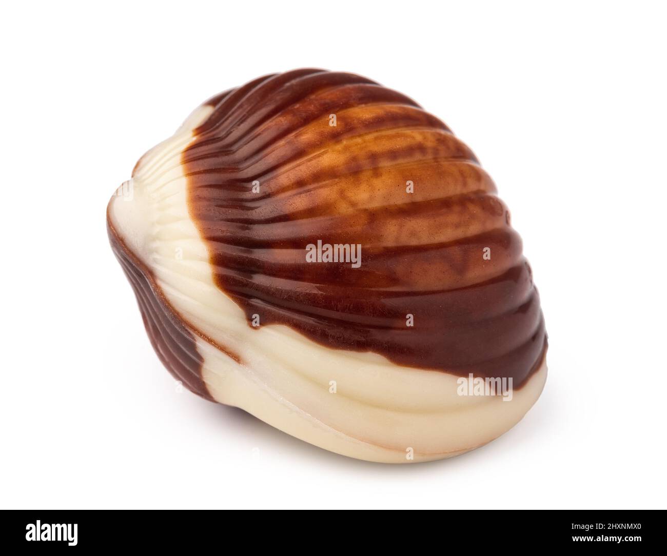 Chocolate sweets shaped as seashells isolated on white background Stock ...