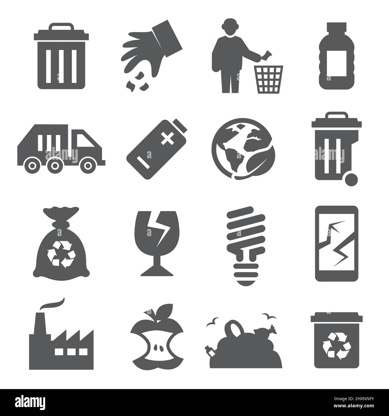 Garbage Icons set on white background Stock Vector Image & Art - Alamy