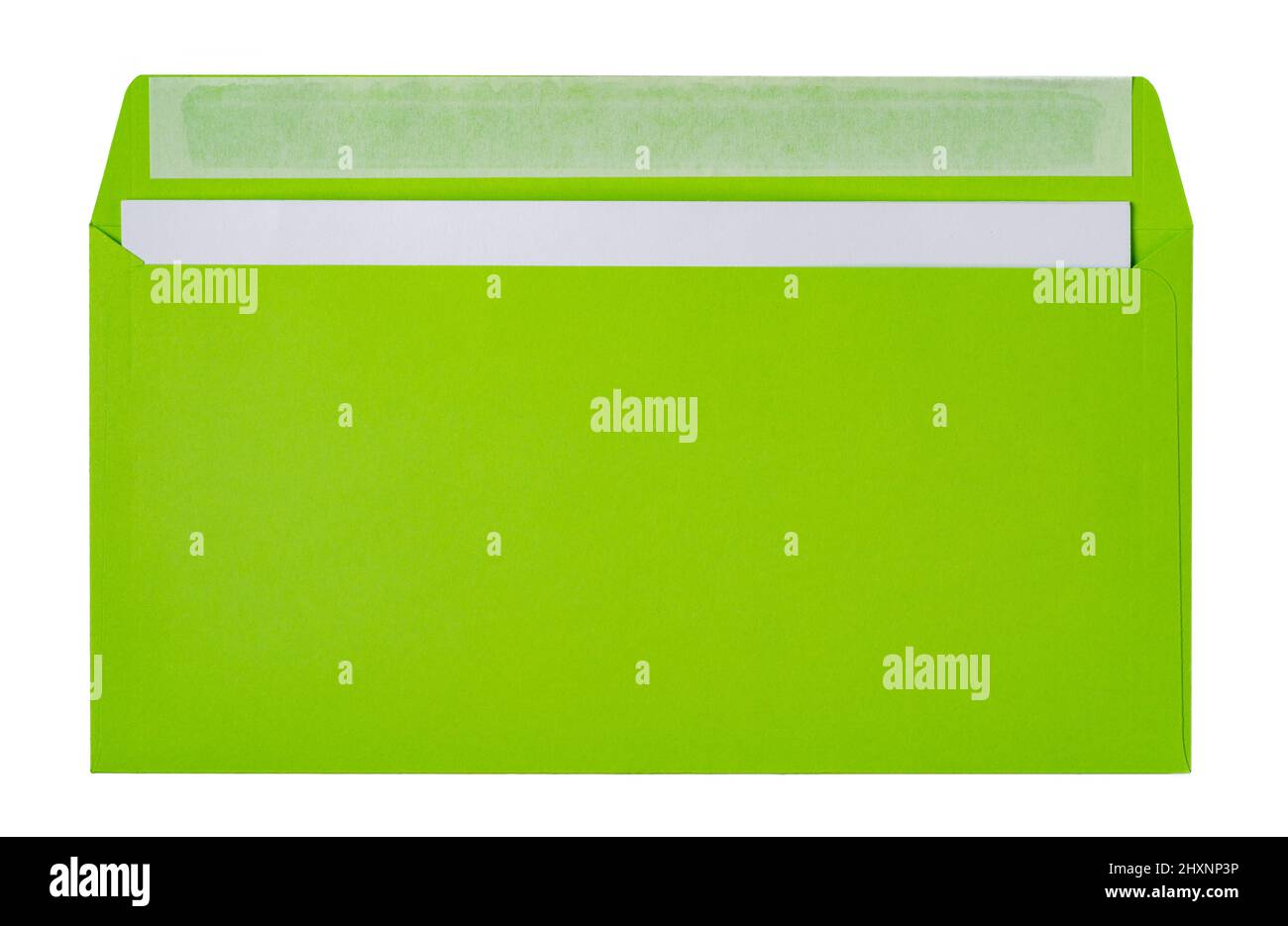 green envelope isolated on white background Stock Photo - Alamy