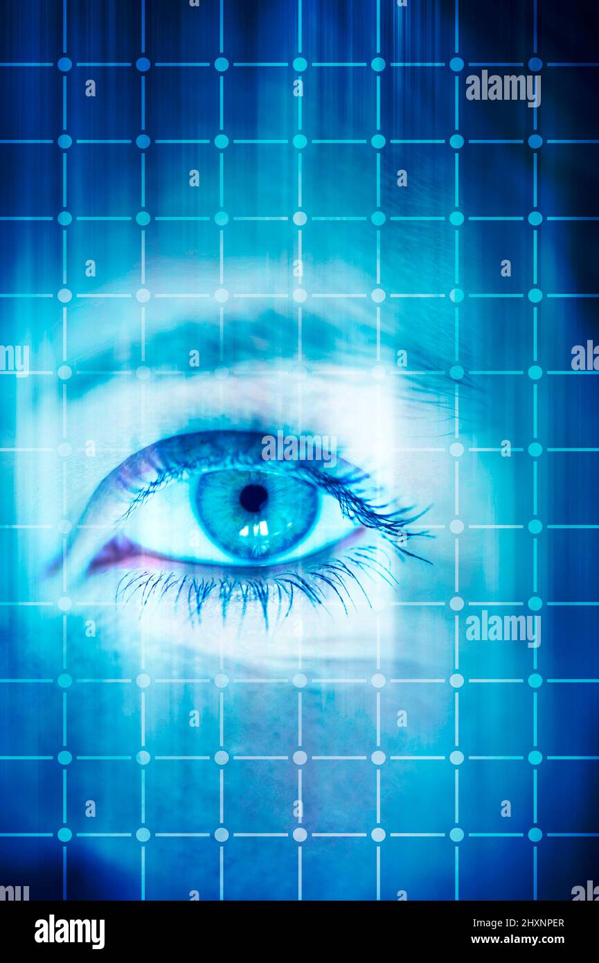 Woman behind a grid hi-res stock photography and images - Alamy