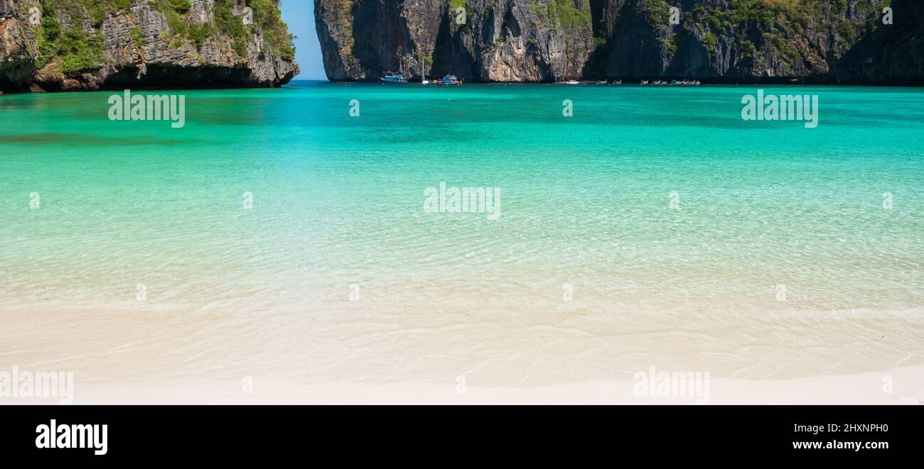 Beautiful scenery of Maya Bay beach on Phi Phi island, Krabi, Thailand ...