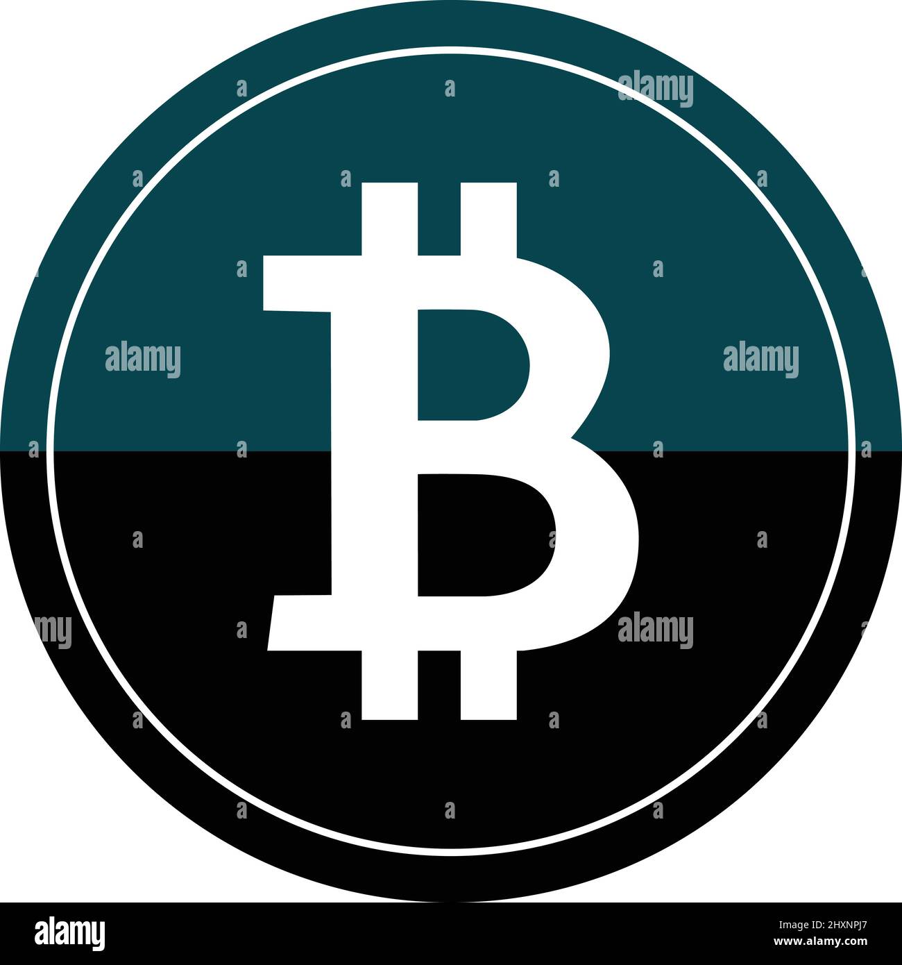 unique bitcoin round flat logo symbol vector illustration Stock Vector ...