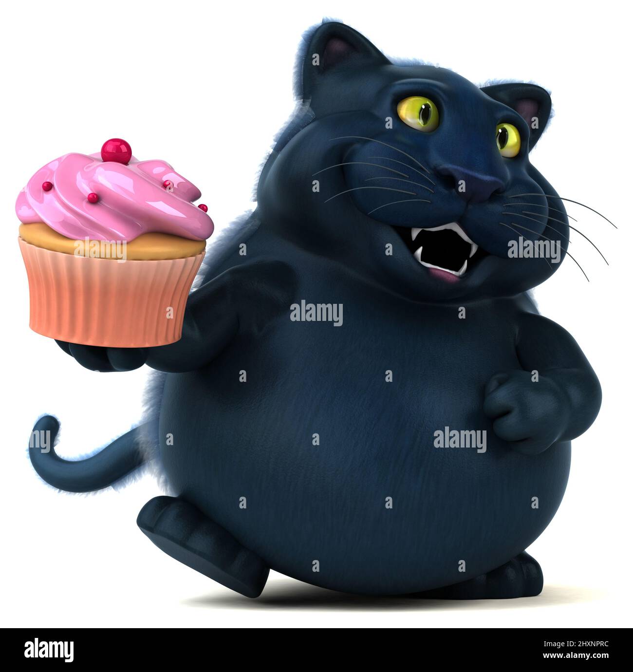 Fun cat - 3D Illustration Stock Photo - Alamy