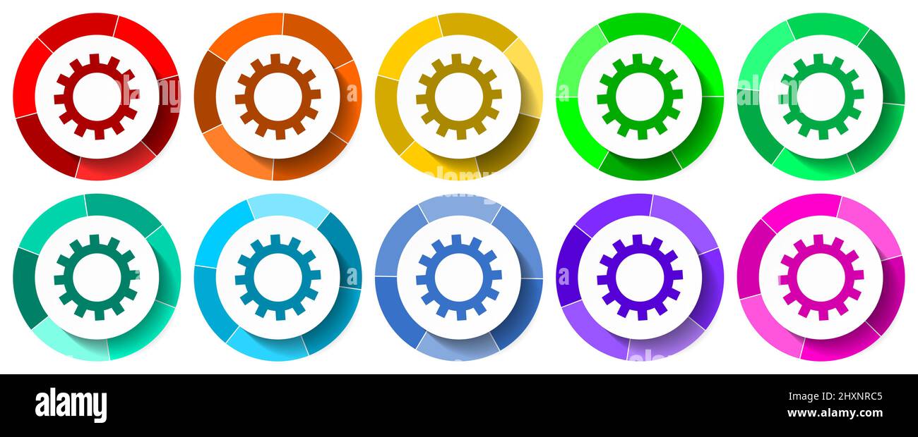 Technology icon set, industry flat design vector illustration in 10 ...