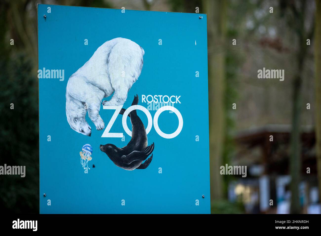 Rostock, Germany. 18th Jan, 2022. The entrance area to Rostock Zoo with ...