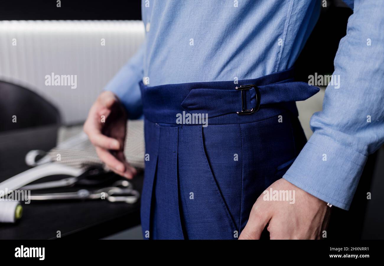 Classic trousers. Fashion look of handsome guy. Stylish model in ...