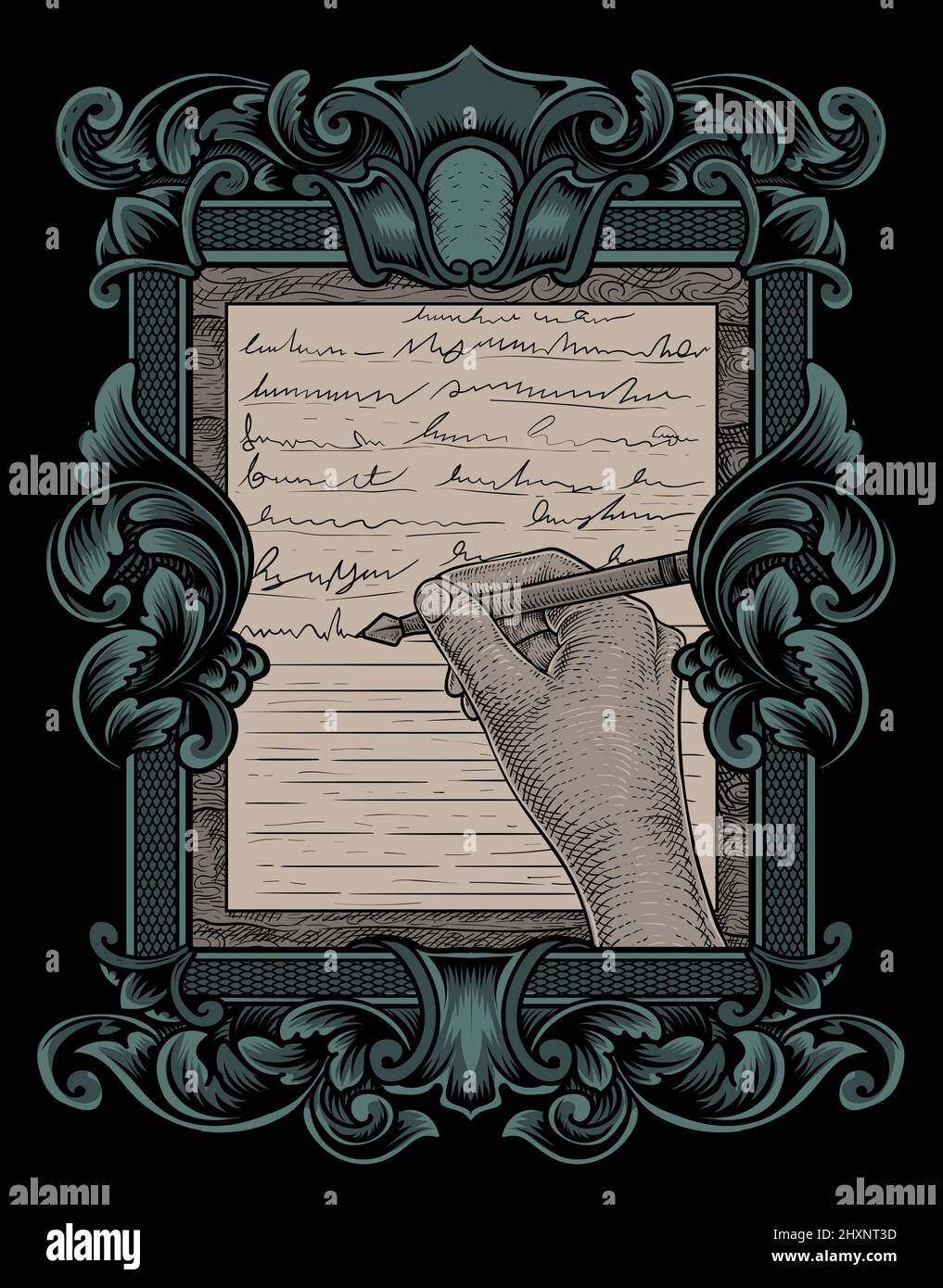 Open book engraving hand Stock Vector Images - Alamy