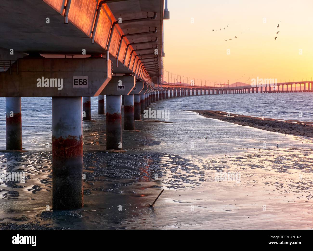 Sunset at the Incheon Bridge, South Korea Stock Photo - Alamy