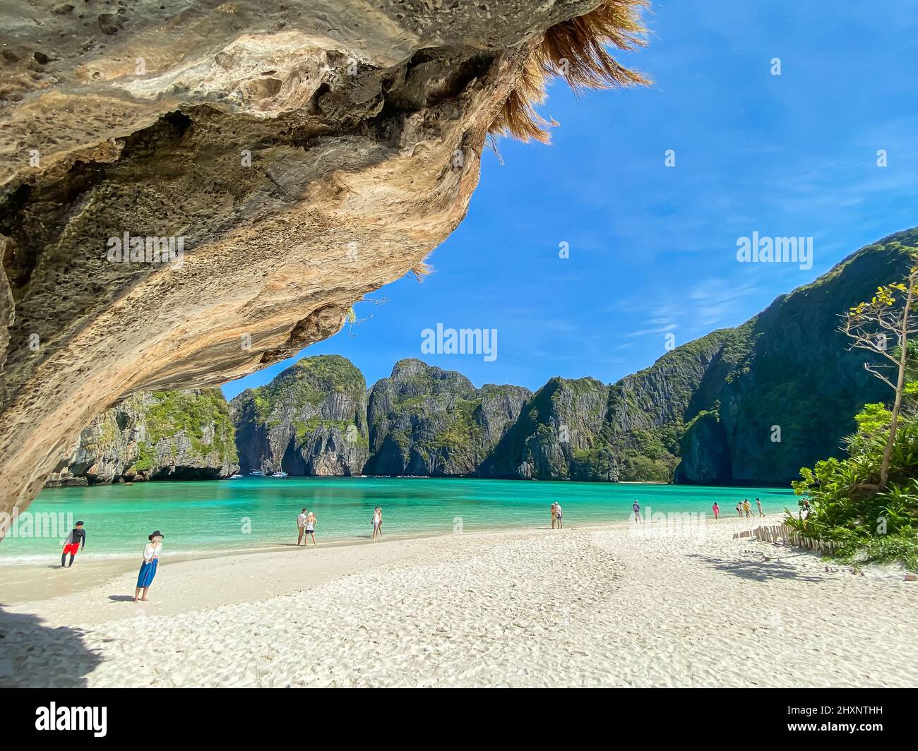 Beautiful scenery of Maya Bay beach on Phi Phi island, Krabi, Thailand ...
